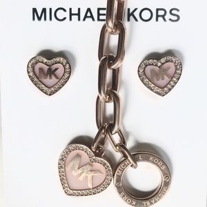 Michael Kors | Jewelry | Authentic Mk Heart Pave Bracelet Earrings Set ...